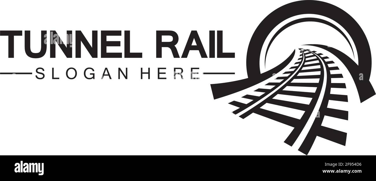 Rail with tunnel logo icon vector design template Stock Vector Image ...