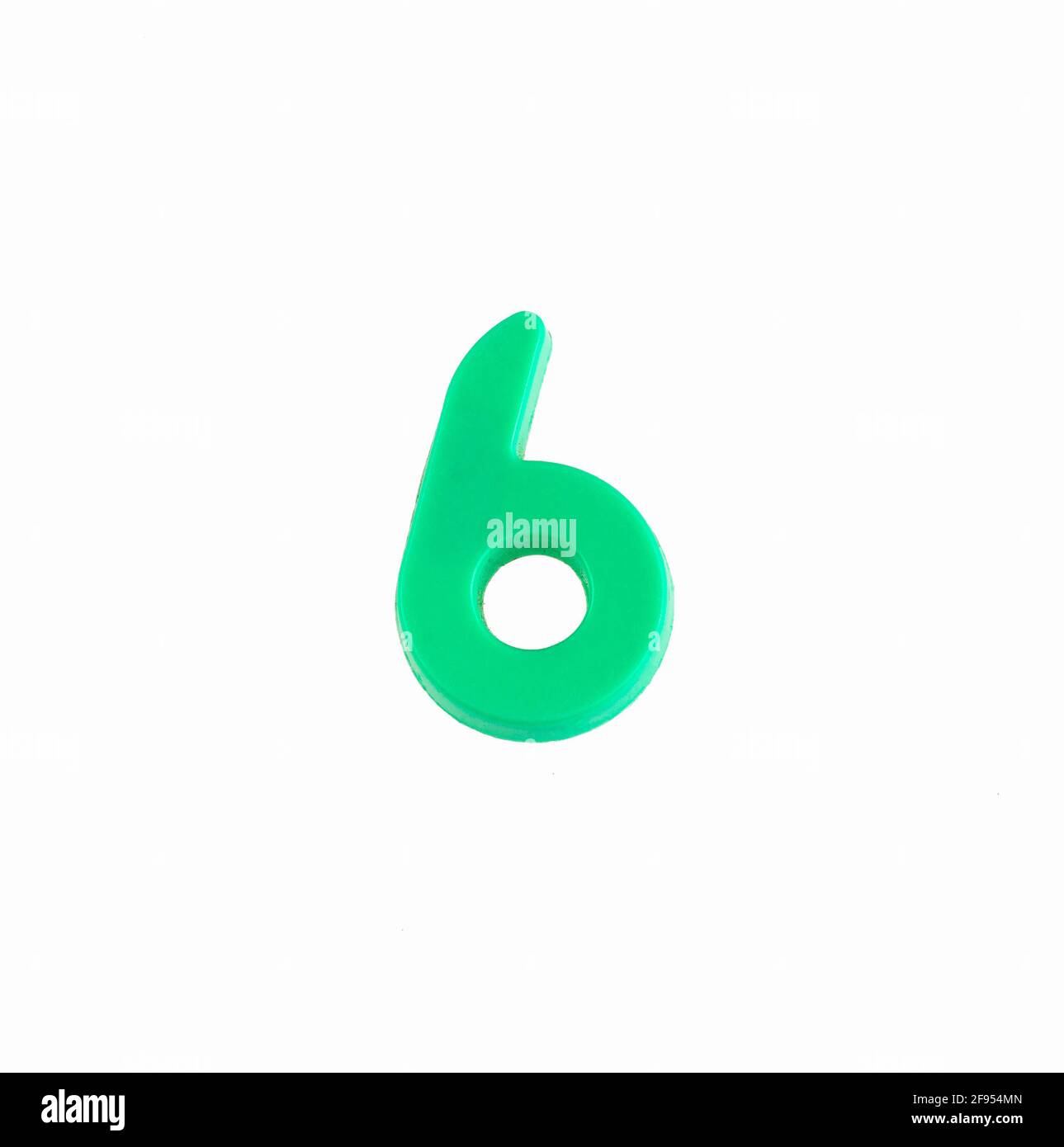 Number 6 in green color - Plastic figure Stock Photo - Alamy