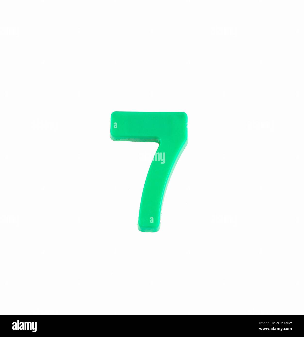 Number 7 in green color - Plastic figure Stock Photo - Alamy