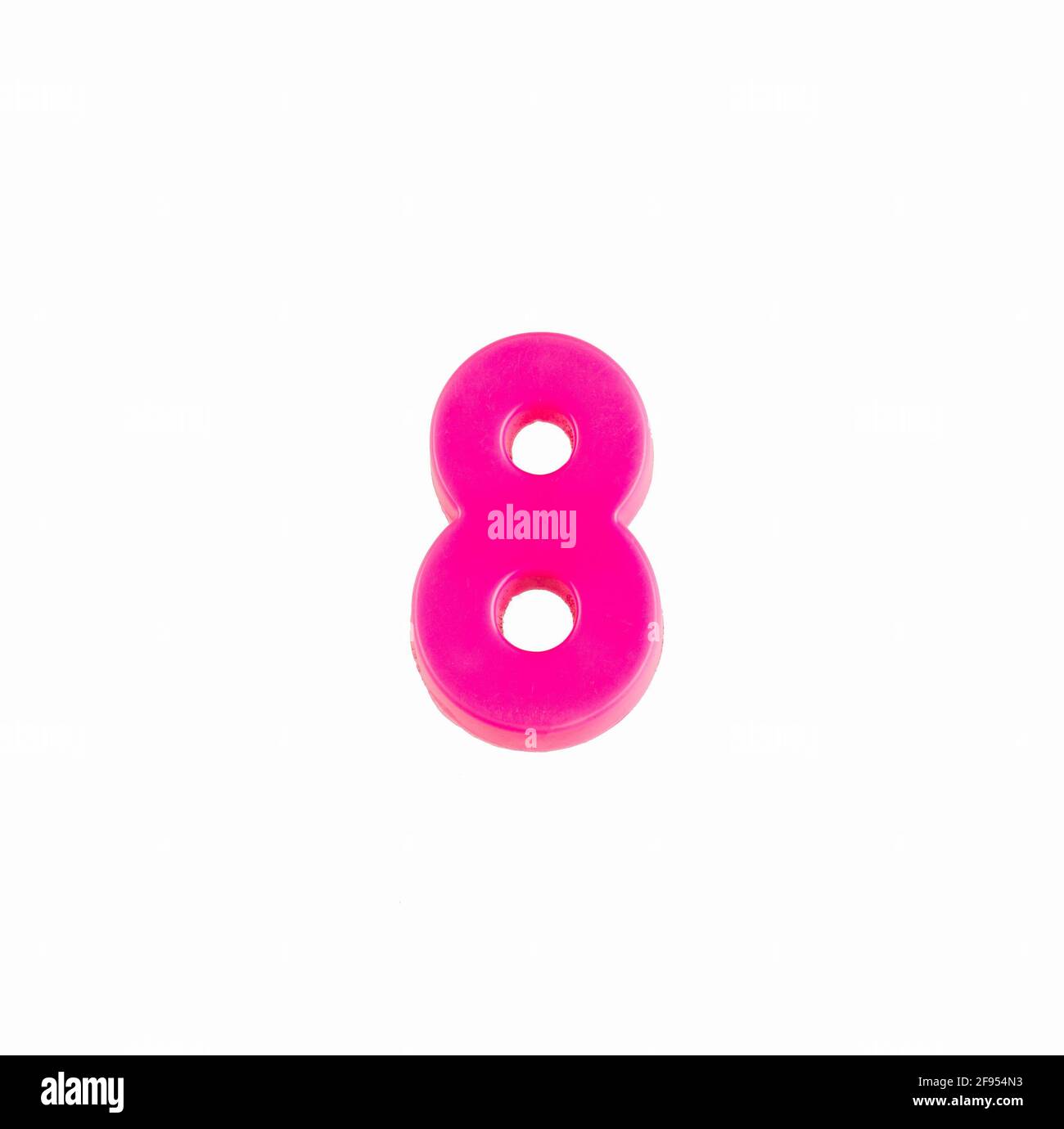 Number 8 in pink - Plastic figure Stock Photo - Alamy