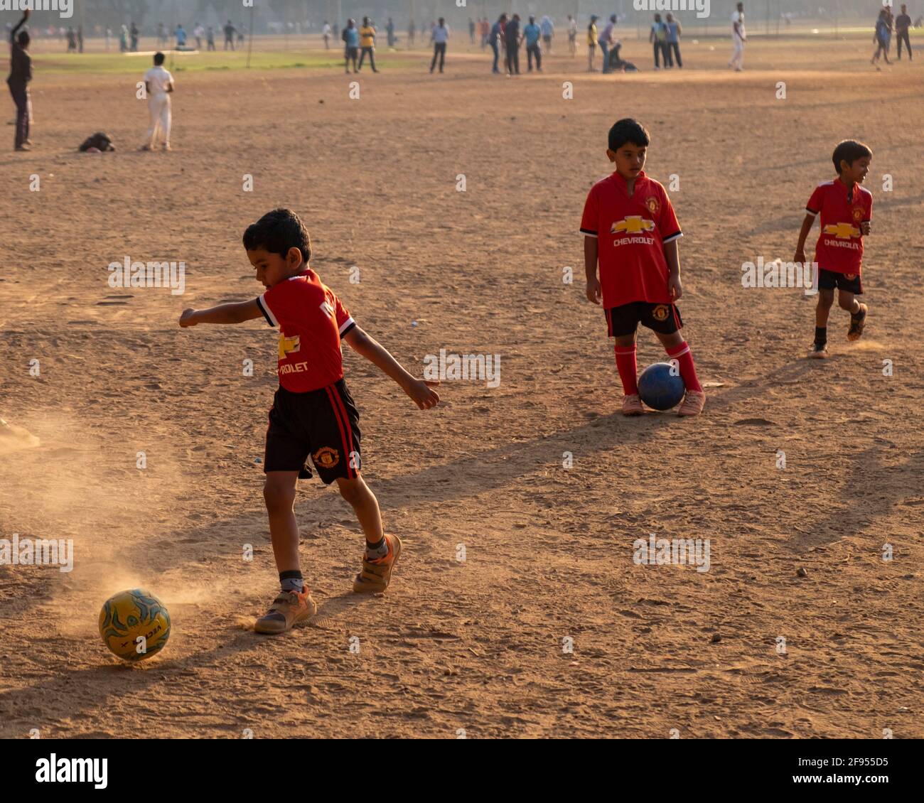 Young children having football/soccer practice at the Ardash Football ...