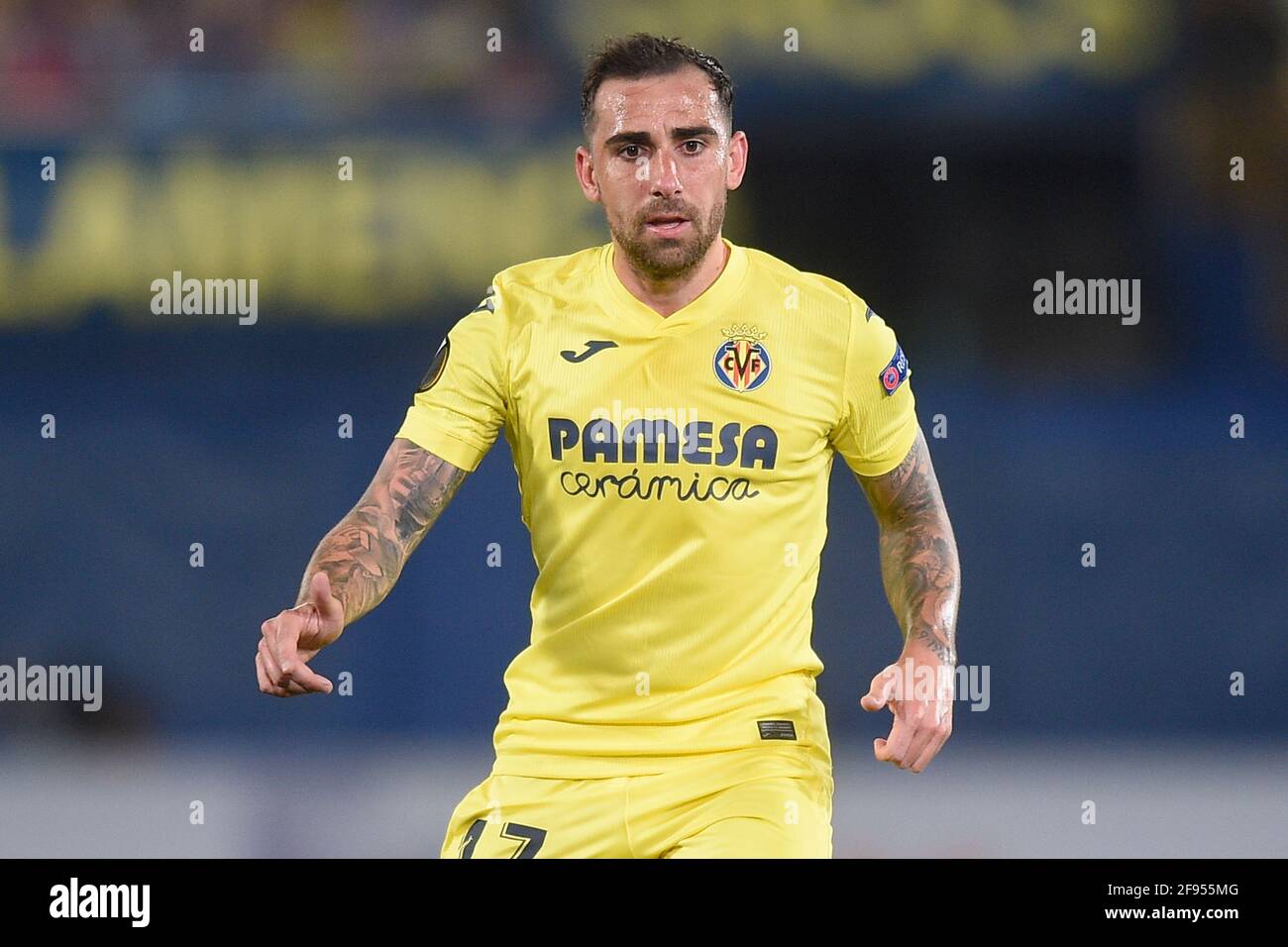Paco Alcacer of Villarreal CF during the Champions League match ...