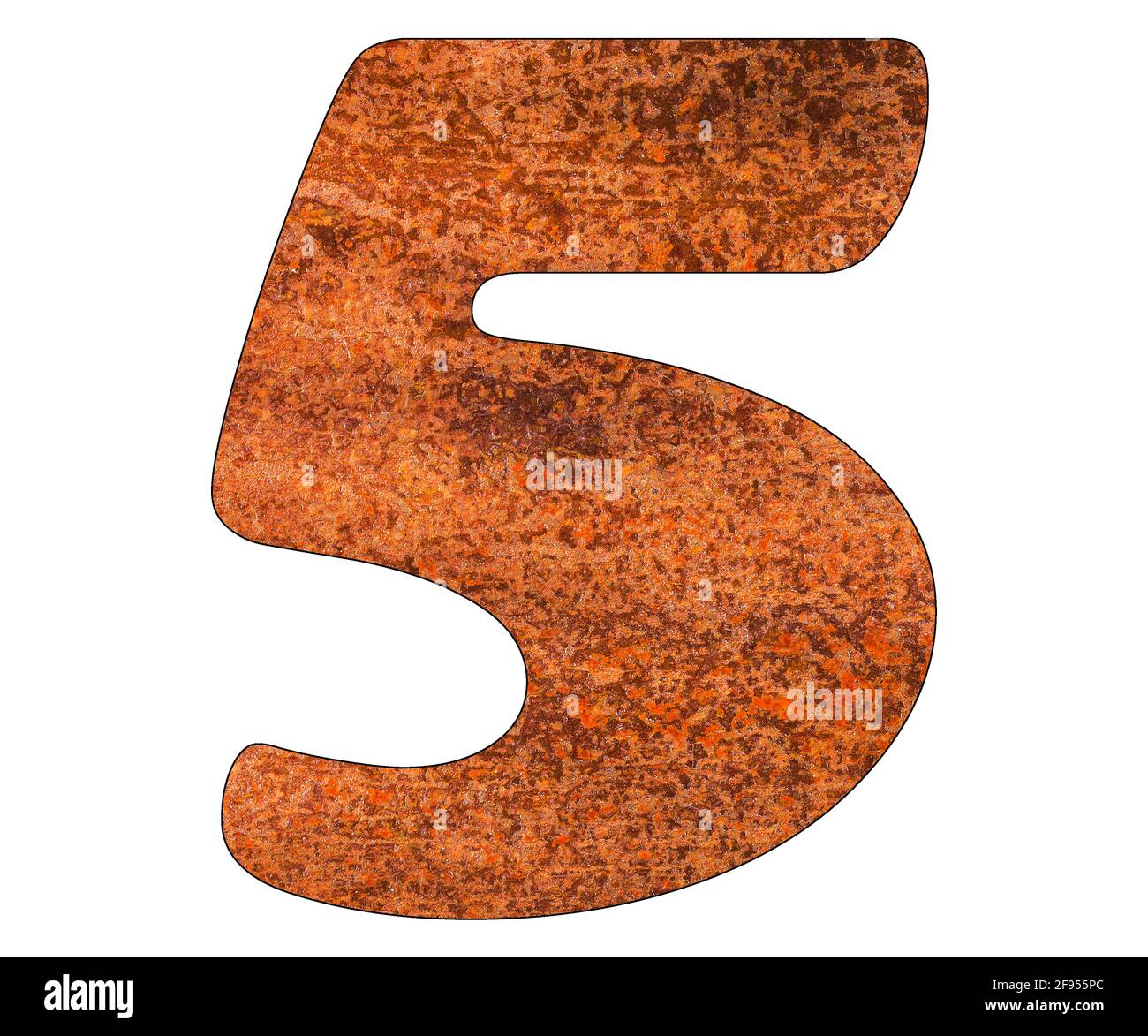 Number 5 with rusty metal bottom Stock Photo - Alamy