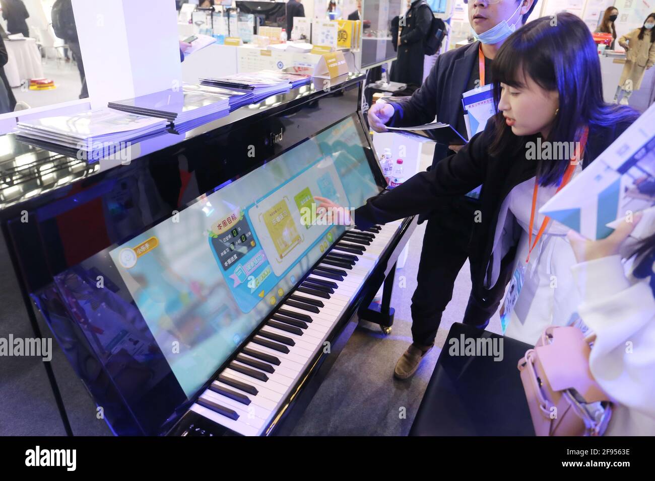 SHANGHAI, CHINA - APRIL 15, 2021 - A visitor experiences the Find Smart ...