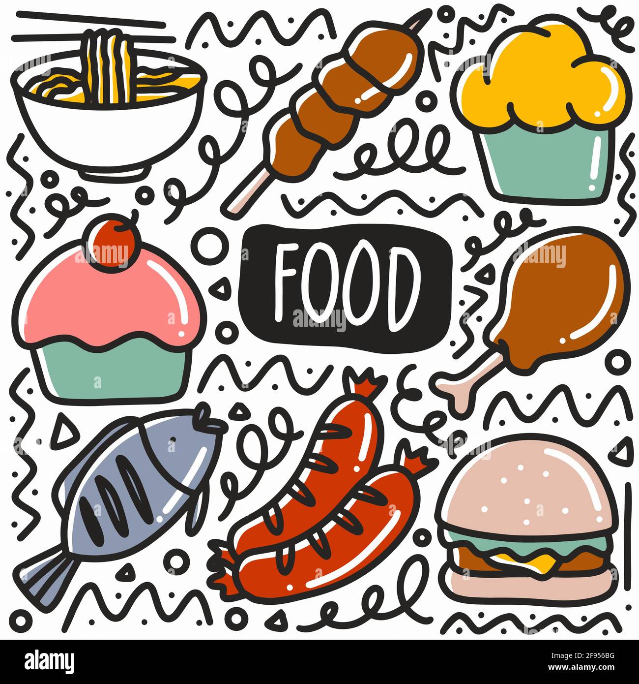 hand drawn food doodle set Stock Vector Image & Art - Alamy