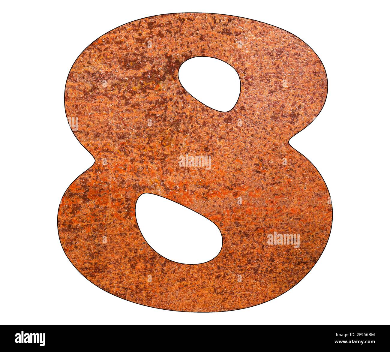 Number 8 at the bottom of rusty metal sheet Stock Photo - Alamy