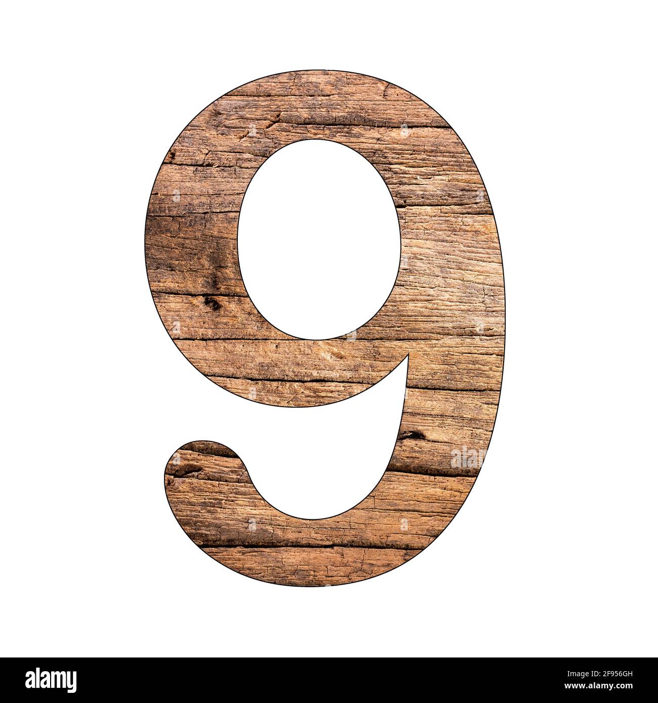 No. 9 (nine) Vintage Wood Background - Isolated White Stock Photo - Alamy