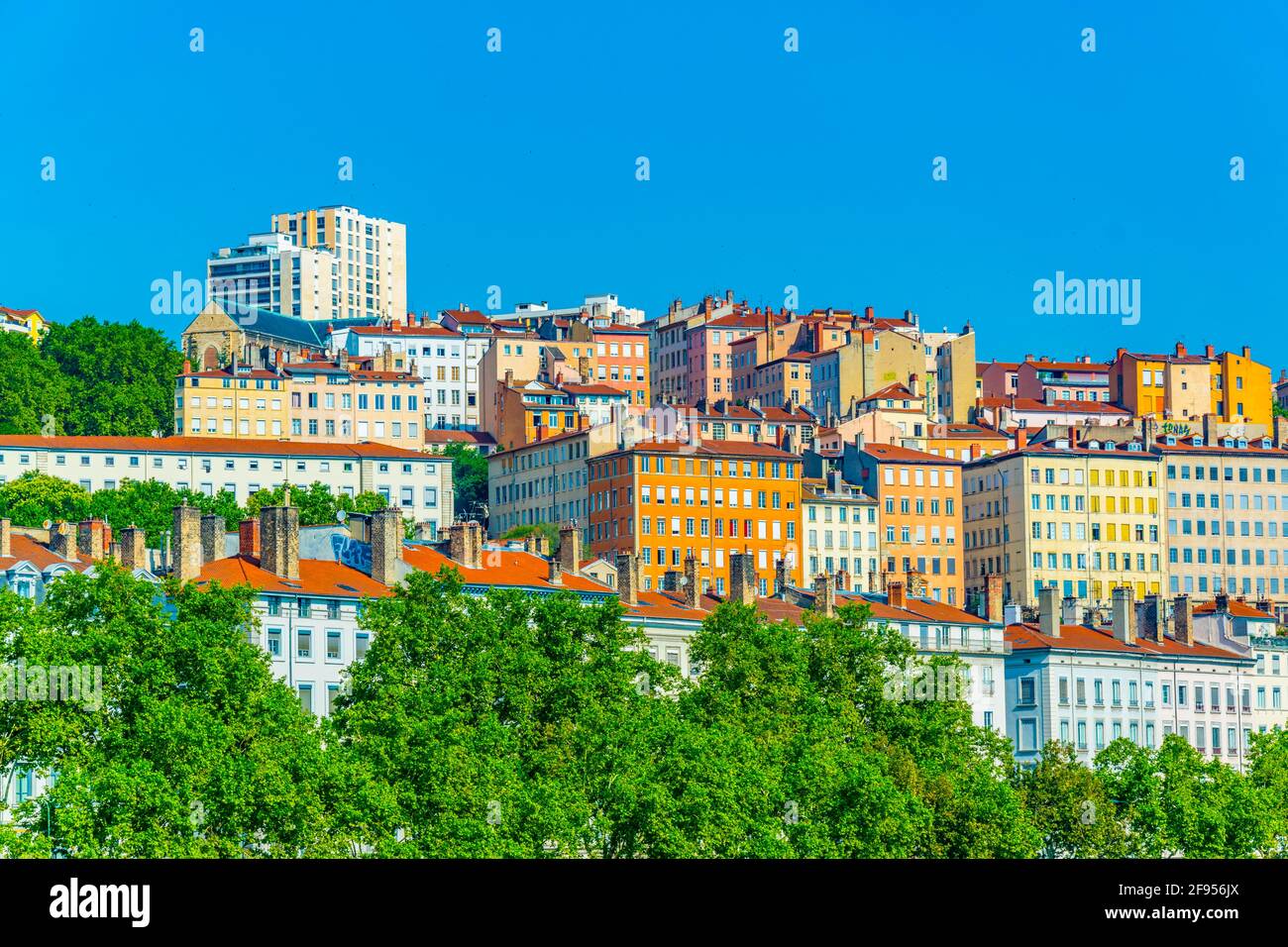 Colorful facades of houses in Lyon, France Stock Photo - Alamy