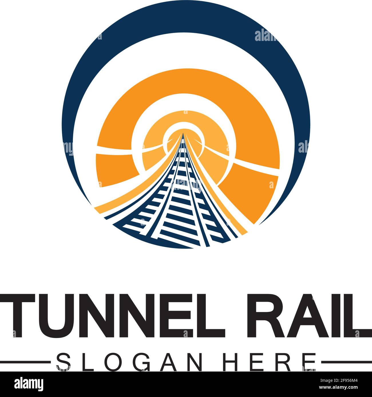 Rail with tunnel logo icon vector design template Stock Vector Image ...