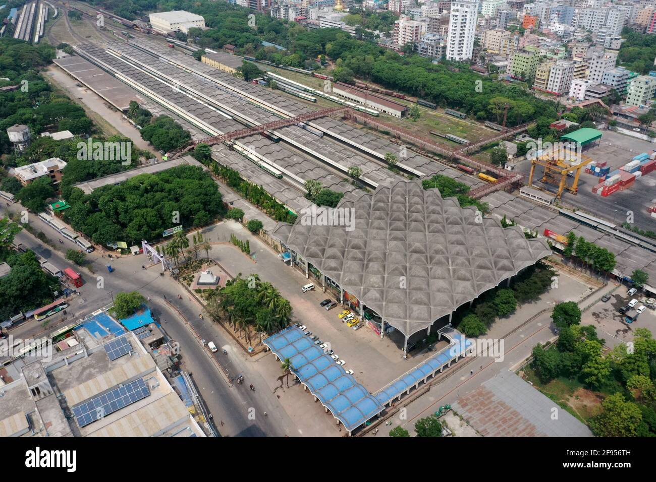 Dhaka, Bangladesh - April 015, 2021: Kamalapur Railway Station is the ...
