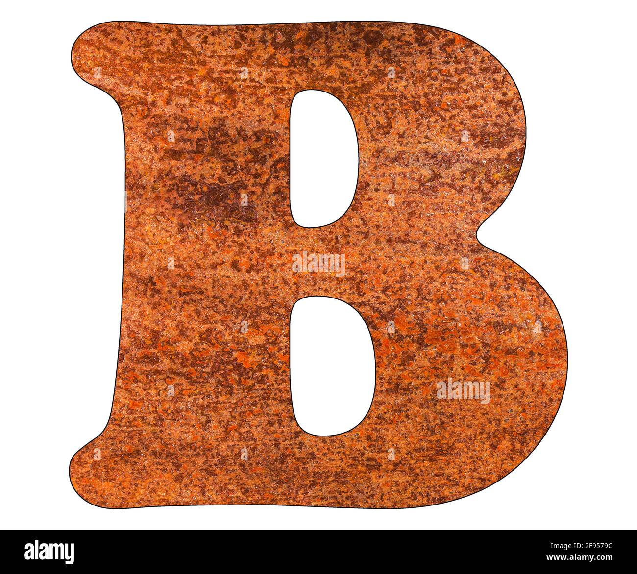 Letter B on rusty metal sheet background Stock Photo - Alamy
