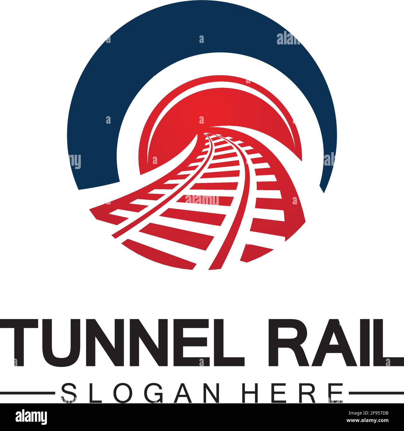 Rail with tunnel logo icon vector design template Stock Vector Image ...