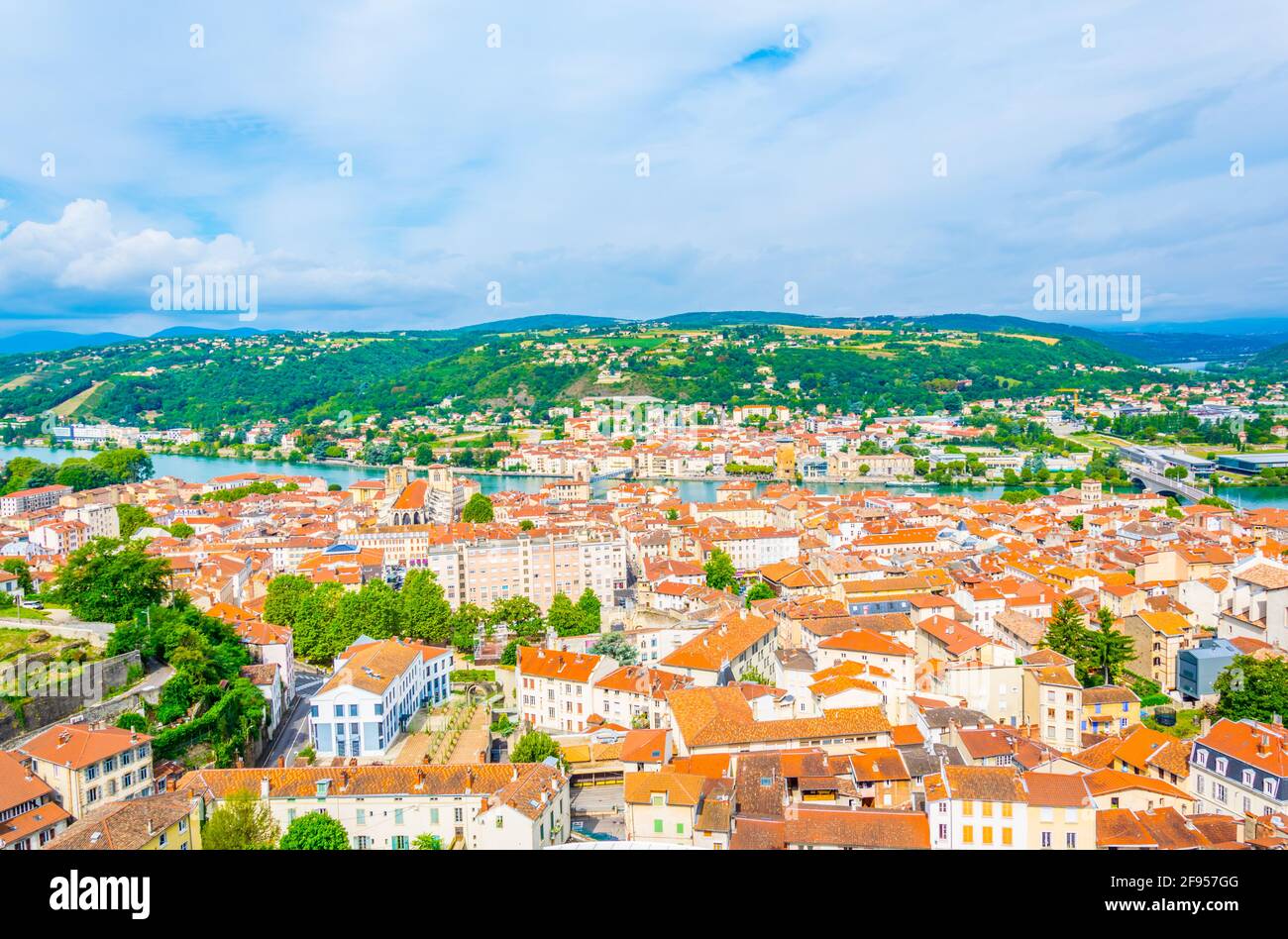 Aerial view of French city Vienne Stock Photo - Alamy