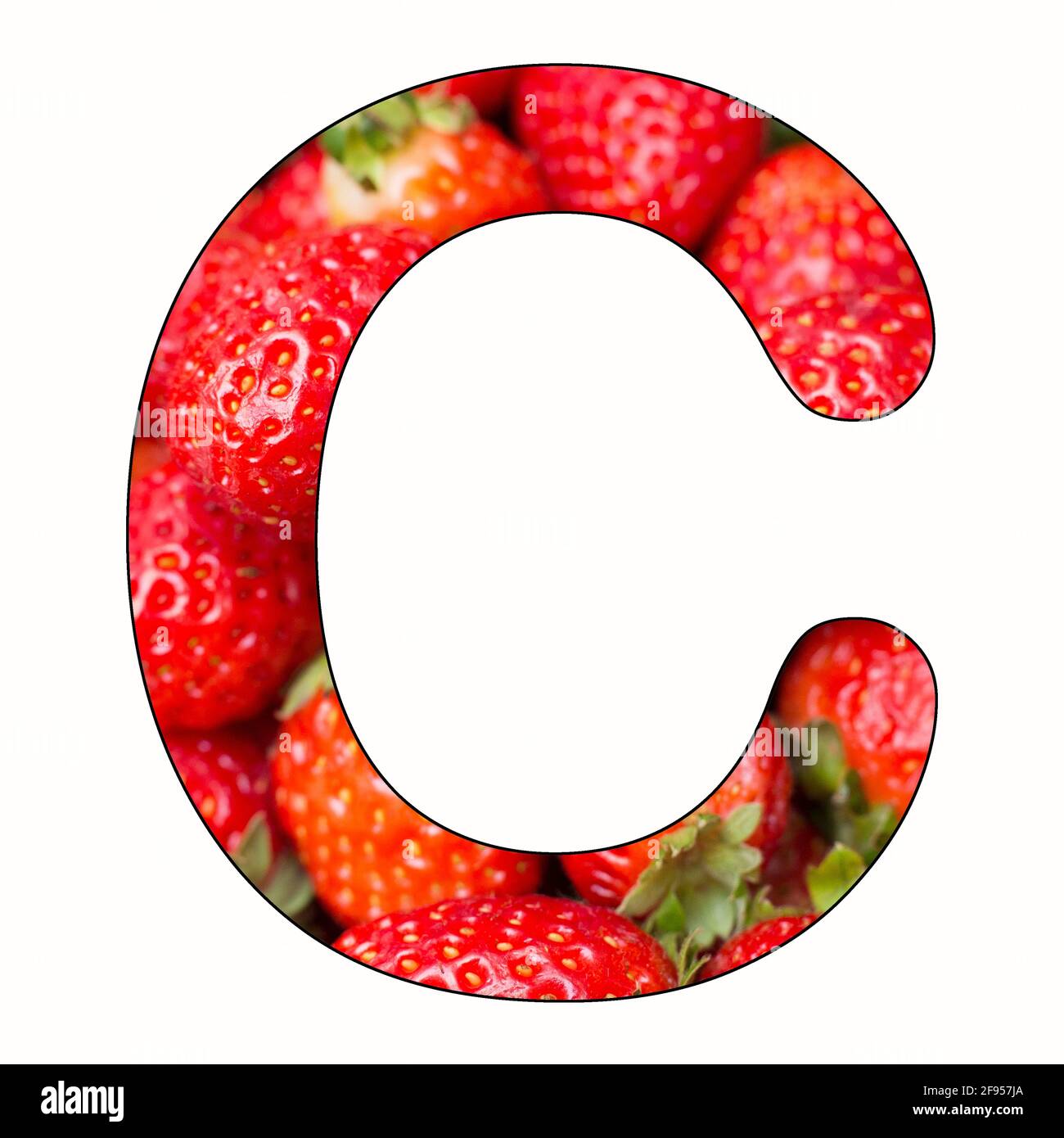Letter C of the alphabet with fruit background Stock Photo - Alamy