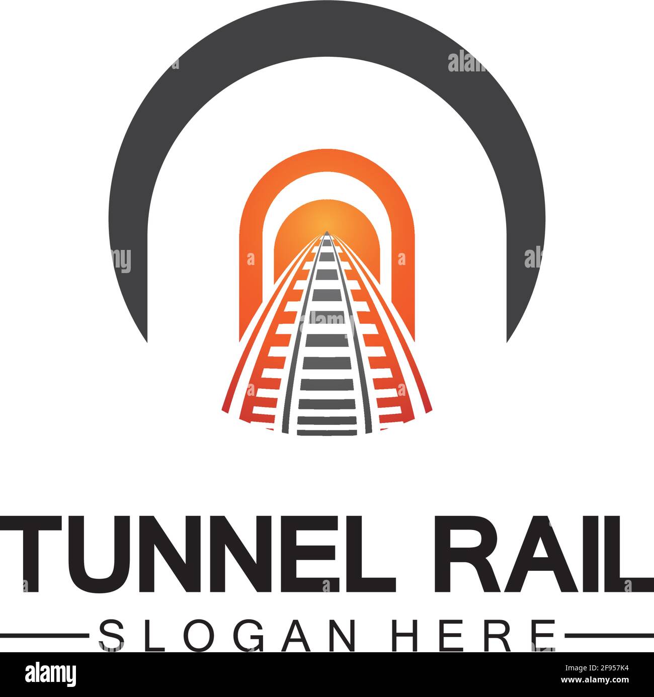 Rail with tunnel logo icon vector design template Stock Vector Image ...