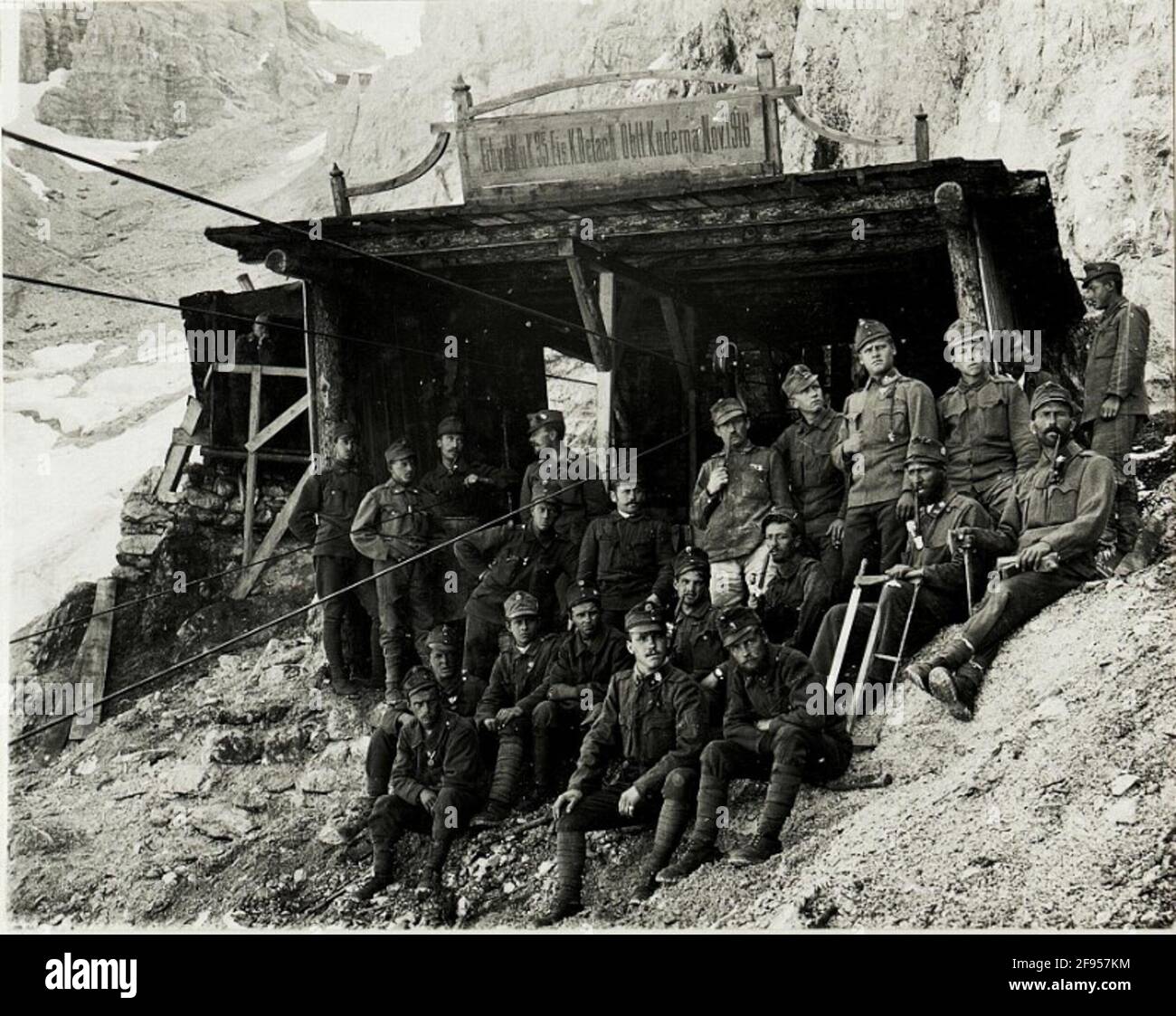 High mountain wire cable car built by Oberleutnant Kuderna Stock Photo ...