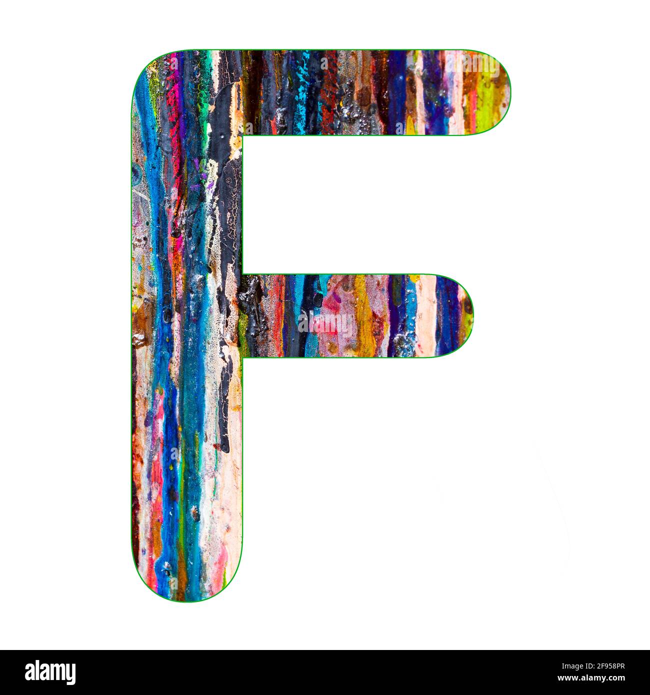 Alphabet letter F - Colorful paint splatter background Stock Photo - Alamy