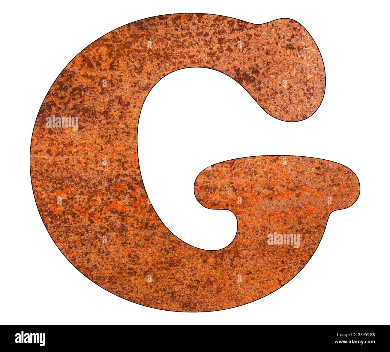 Letter G with rusty metal background Stock Photo - Alamy