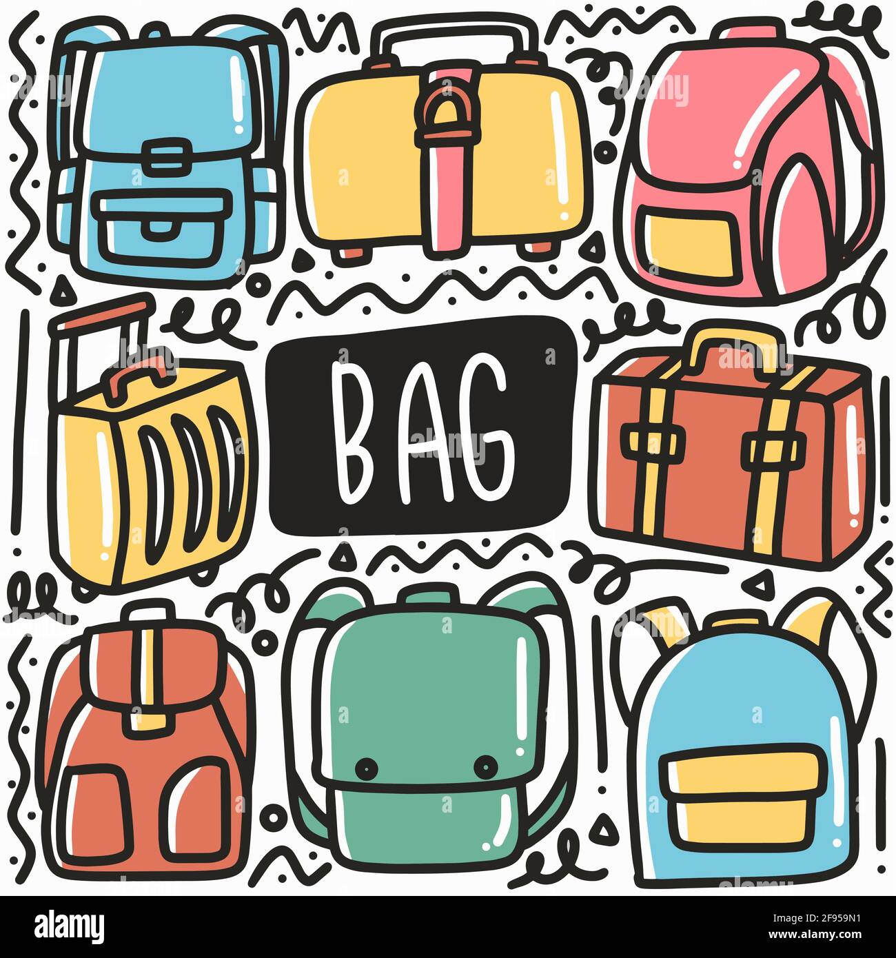 Hand with bag Stock Vector Images - Alamy
