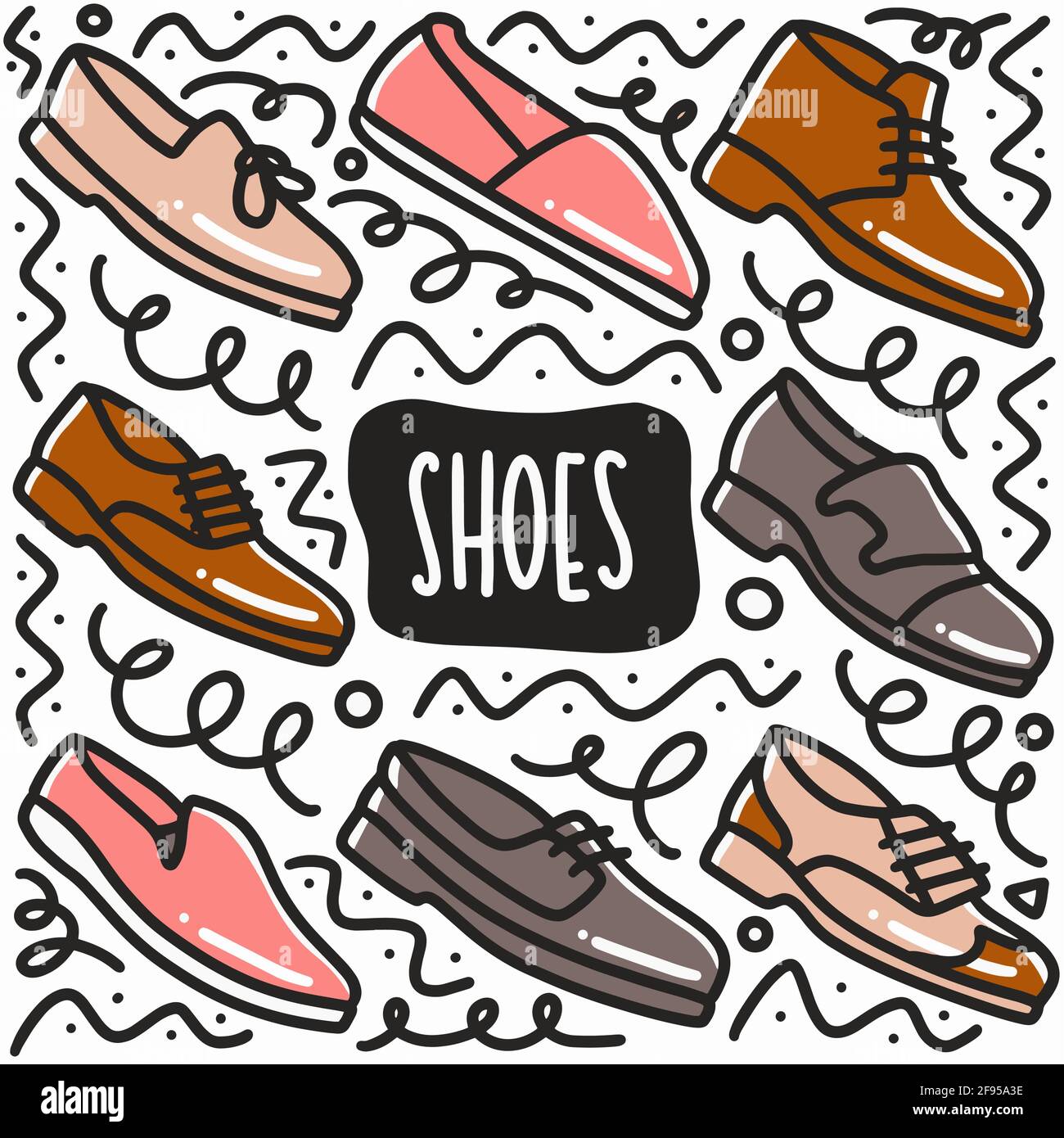 hand drawn male shoes doodle set Stock Vector Image & Art - Alamy