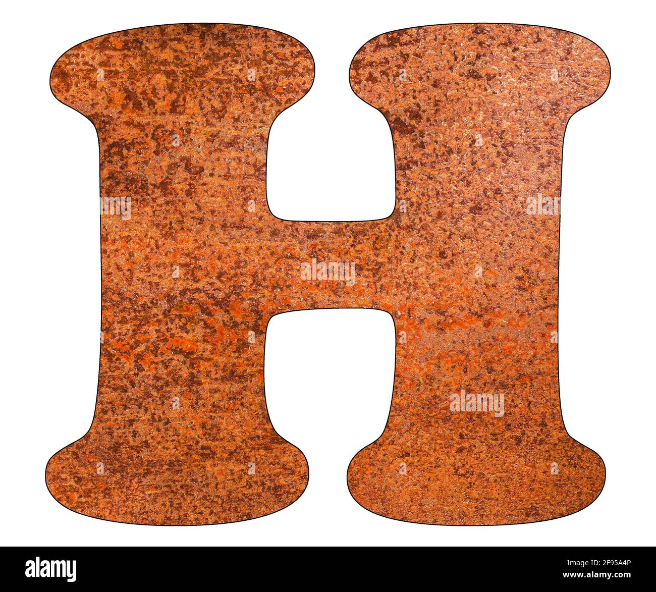 Letter H on rusty metal sheet background Stock Photo - Alamy