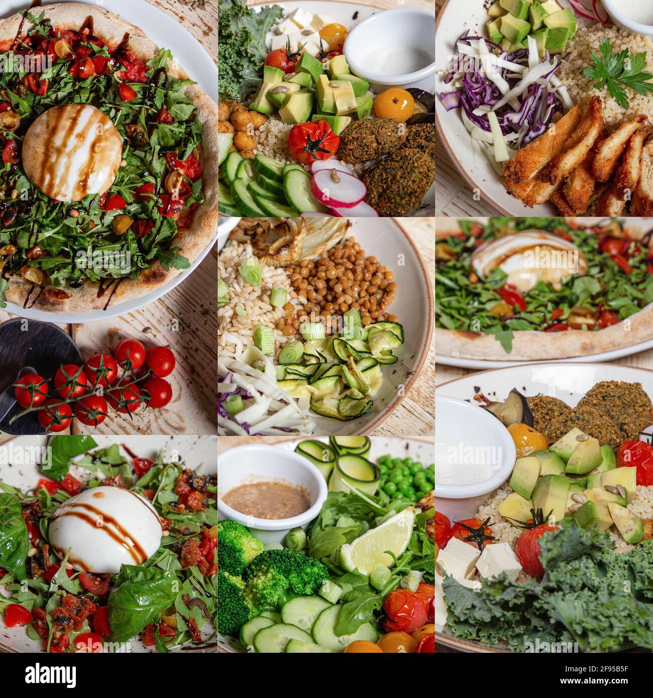 Collage of different salads. Healthy food Stock Photo - Alamy