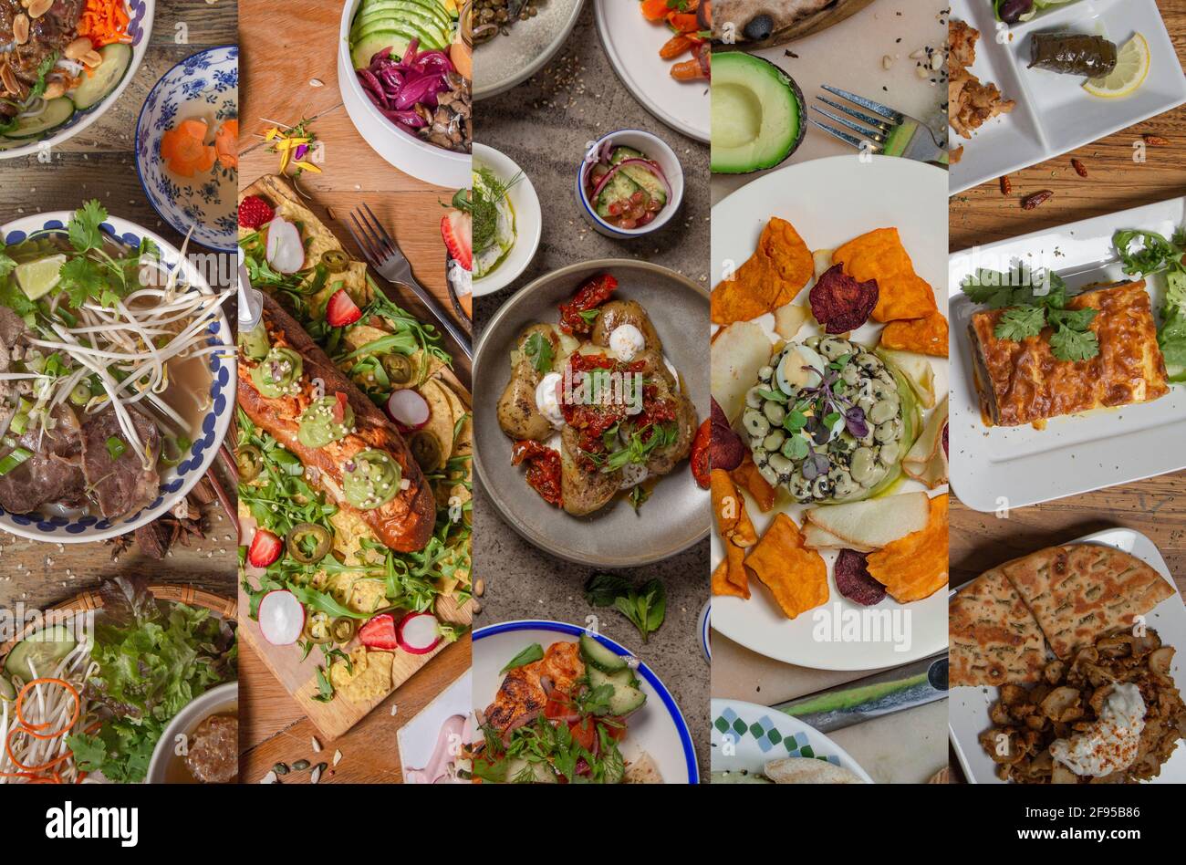 Collage of different photos of tasty food Stock Photo - Alamy