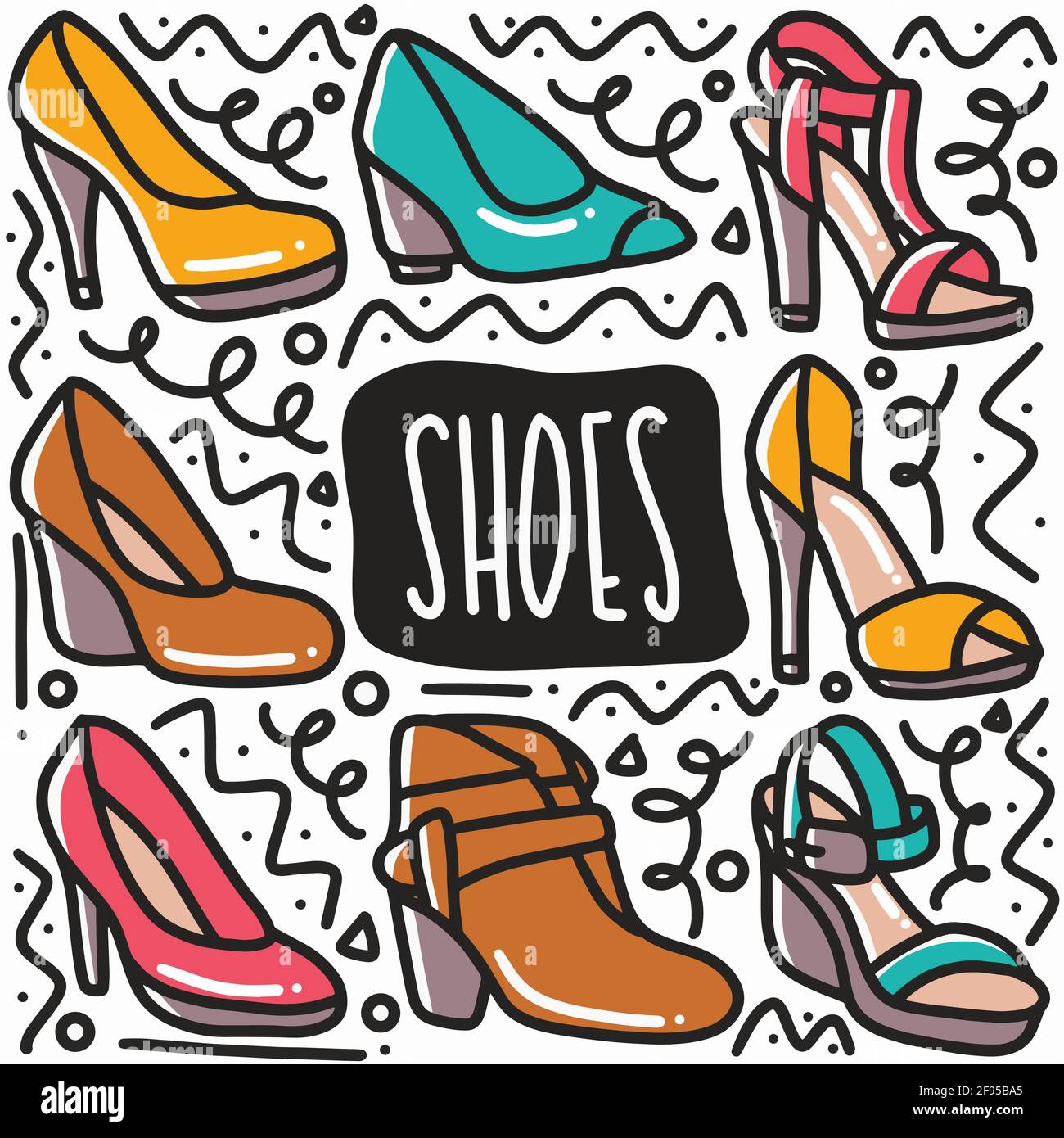 hand drawn women shoes doodle set Stock Vector Image & Art - Alamy
