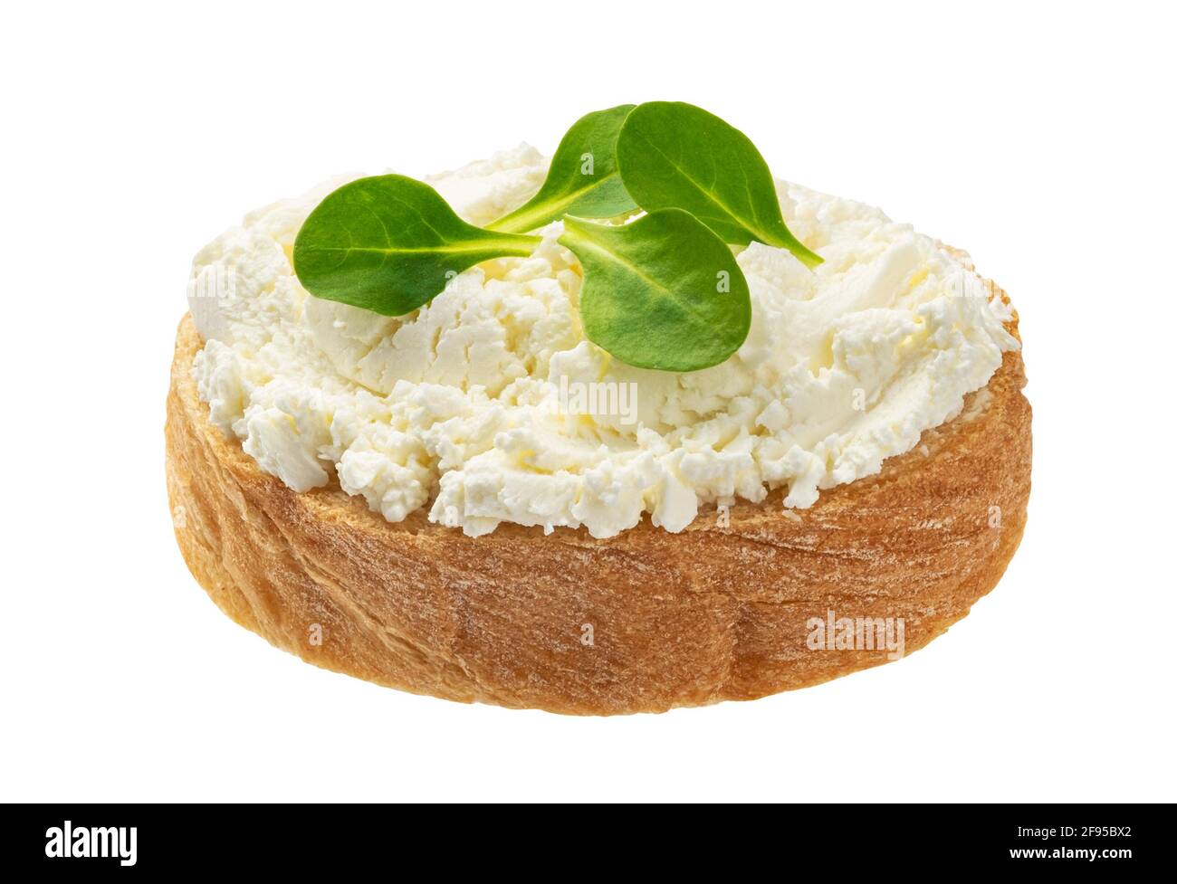 Bread with cream cheese isolated on white background Stock Photo - Alamy