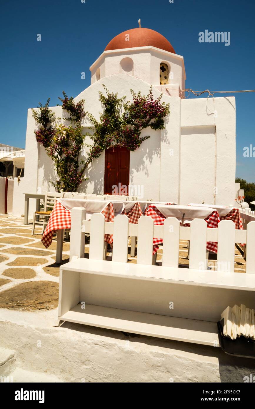 Mykonos red dome church hi-res stock photography and images - Alamy