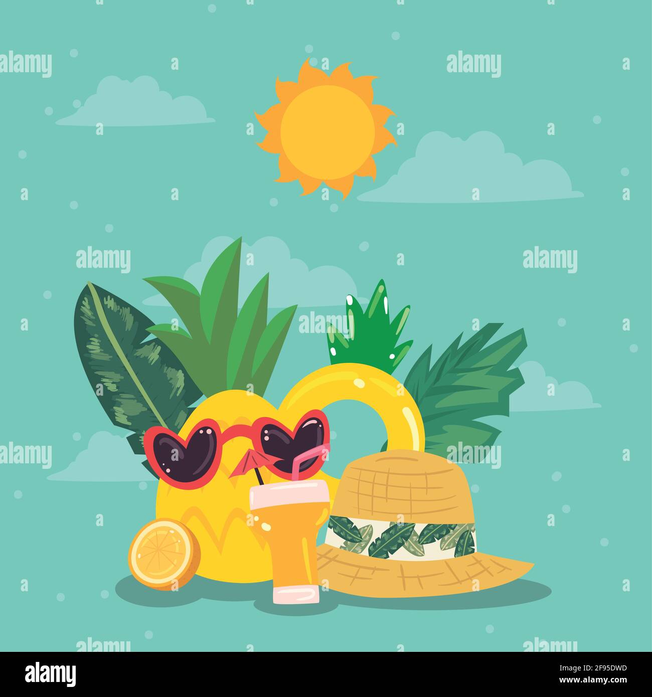 Summer and vacation symbol collection Stock Vector Image & Art - Alamy