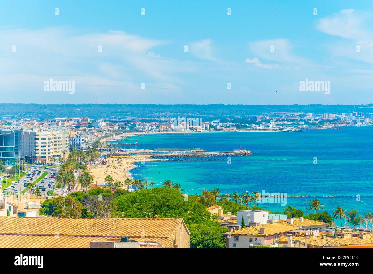 Aerial view of Badia de Palma bay at Mallorca Stock Photo - Alamy