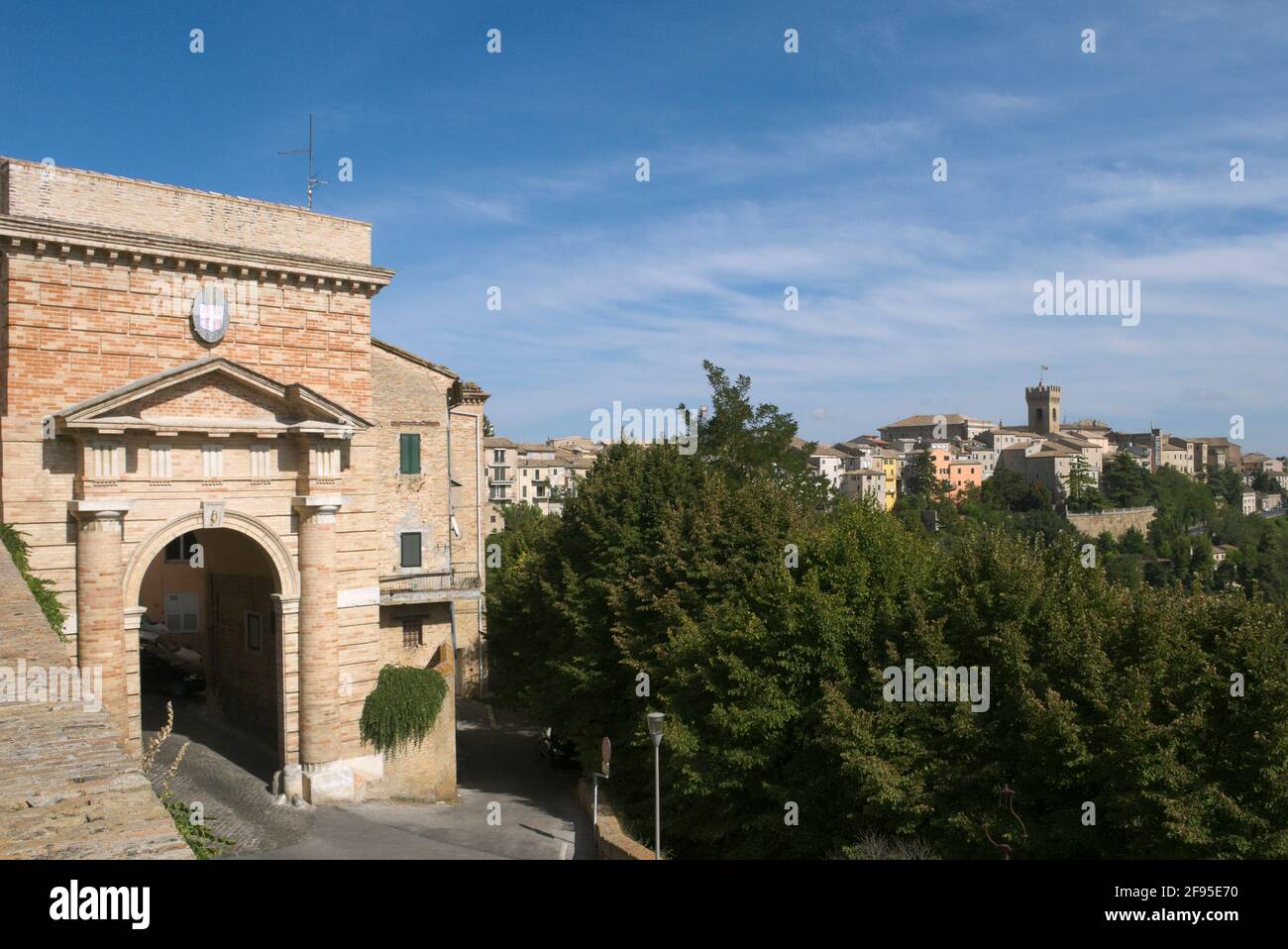 Porta Romana, the old access gate in the historic town of Recanati ...