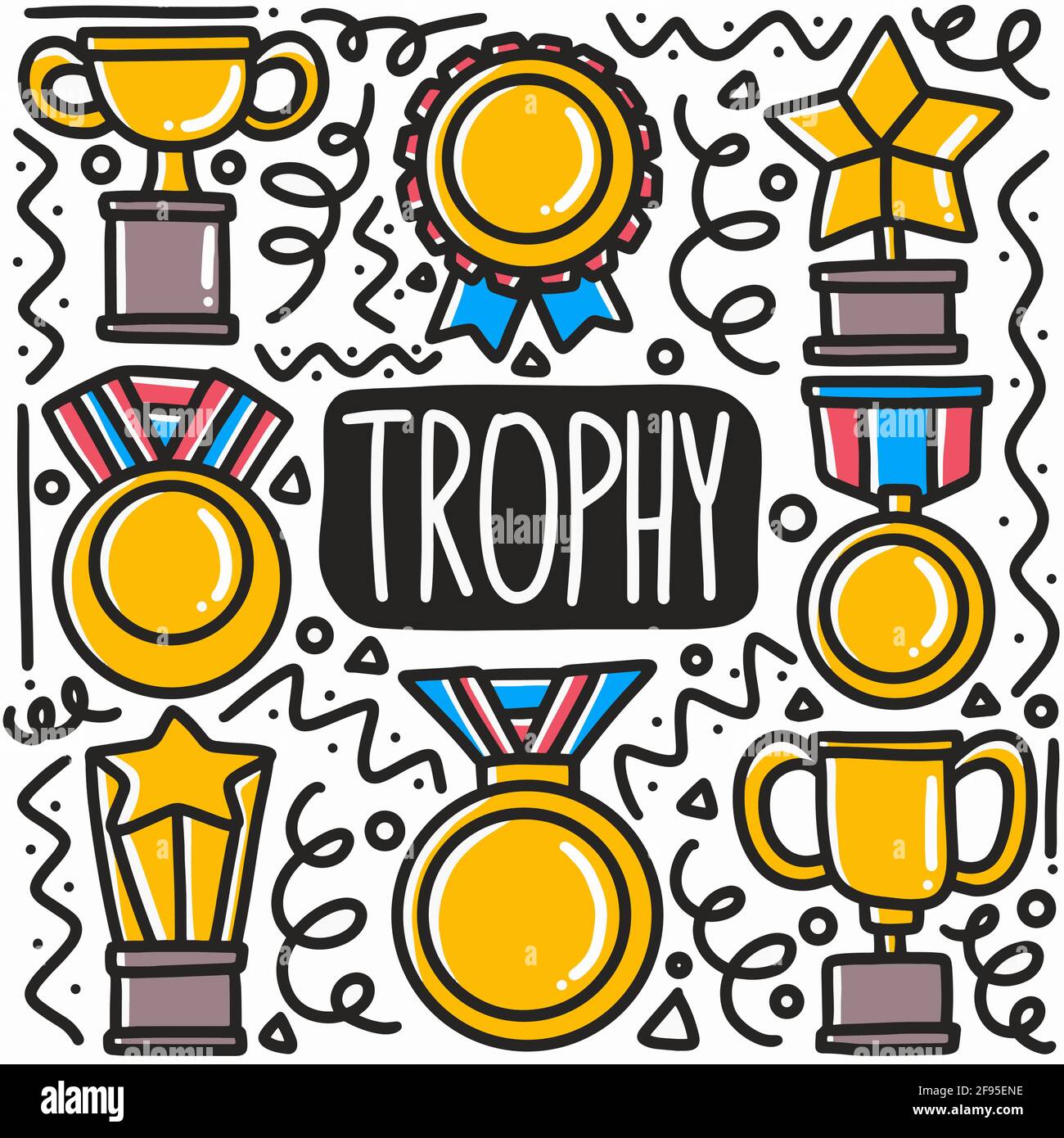 Trophy on winner hand Stock Vector Images - Alamy