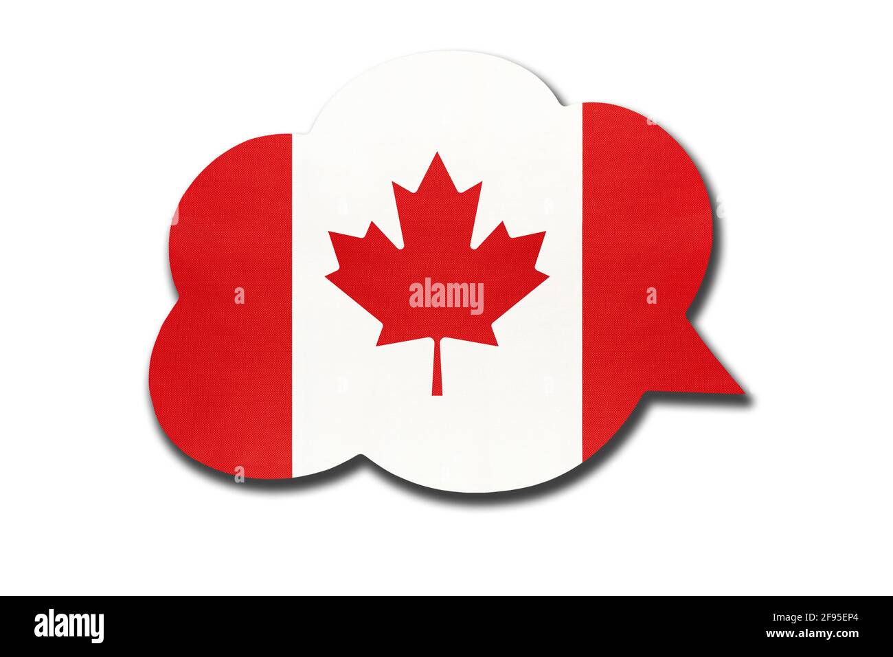 3d speech bubble with Canadian national flag isolated on white ...