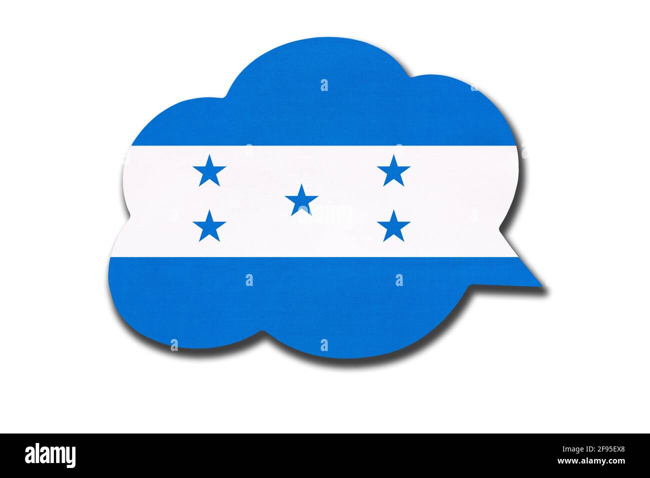 3d speech bubble with honduran national flag isolated on white ...