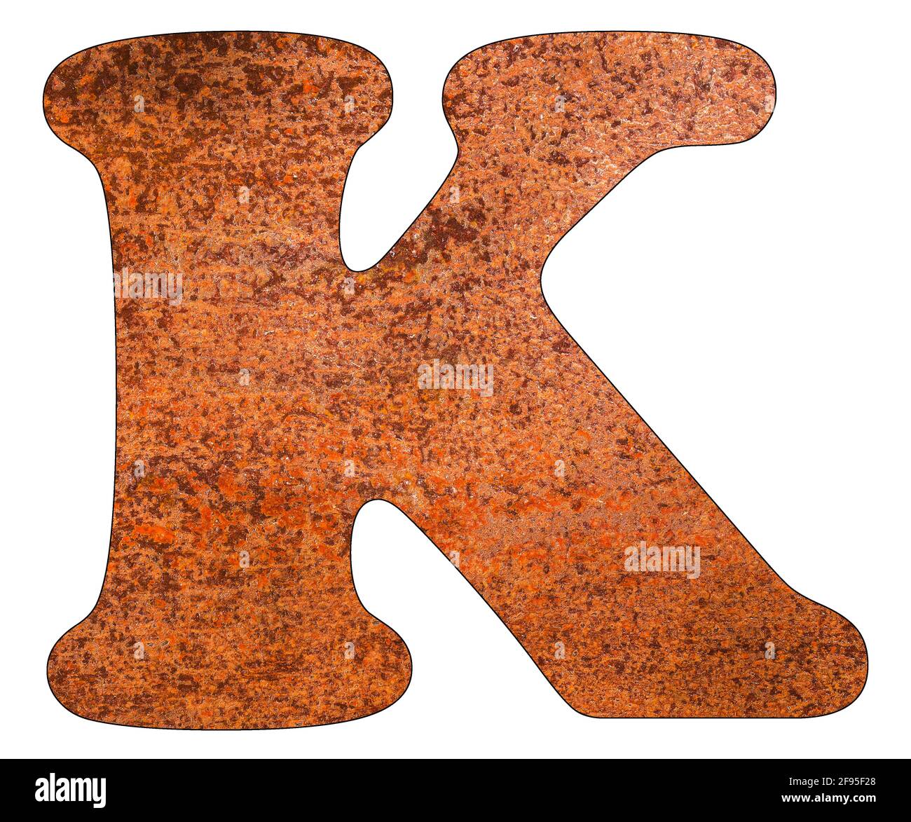 Letter K with rusty metal background Stock Photo - Alamy
