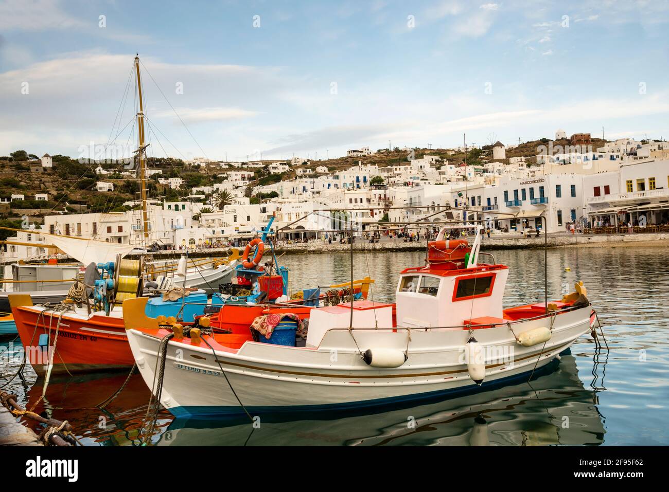 Tiny harbor on the Greek Island of Mykonos Stock Photo - Alamy