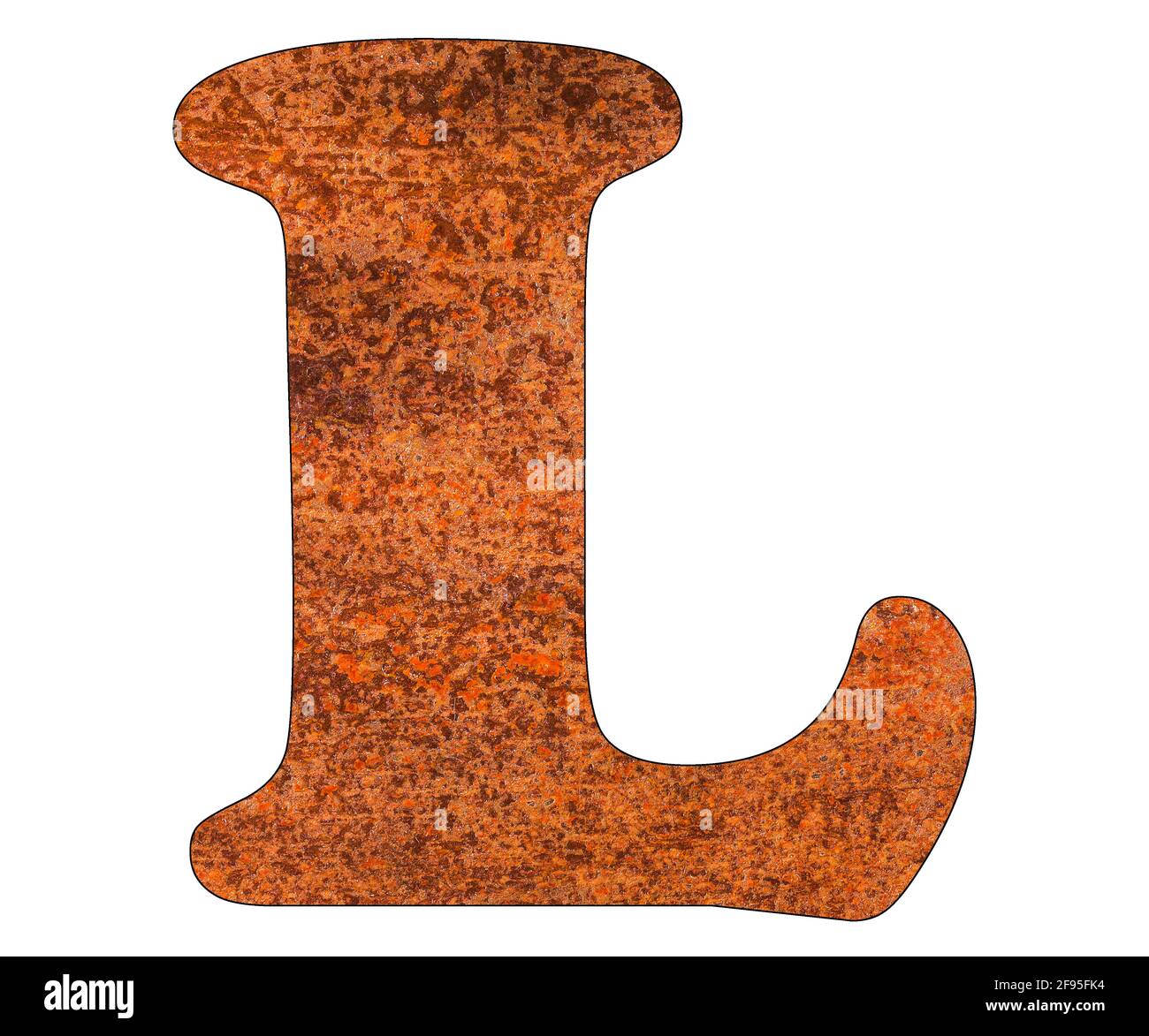 Letter L on rusty metal sheet background Stock Photo - Alamy