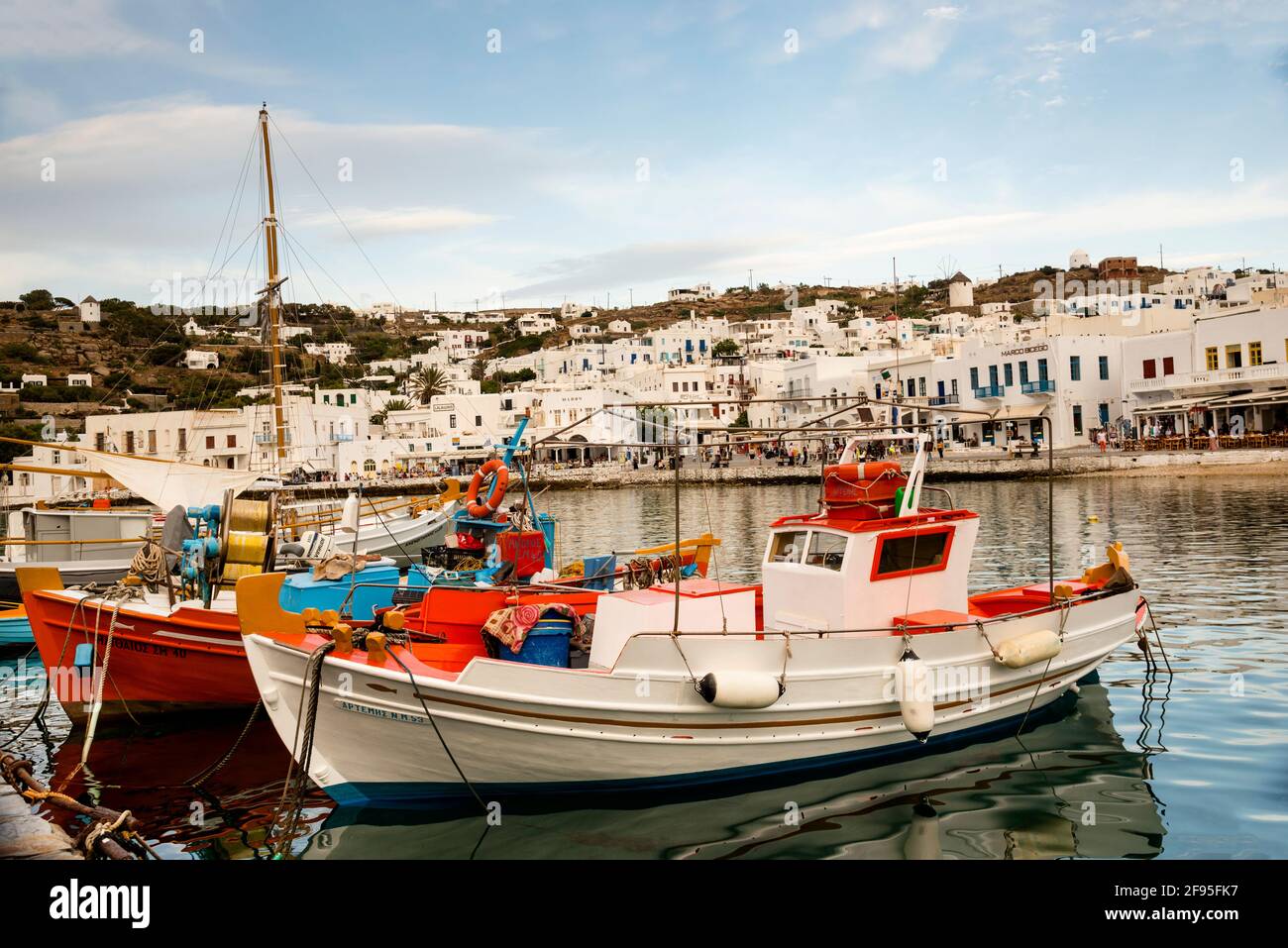 Mykonos Harbor, a Greek Island in the Aegean Sea Stock Photo - Alamy