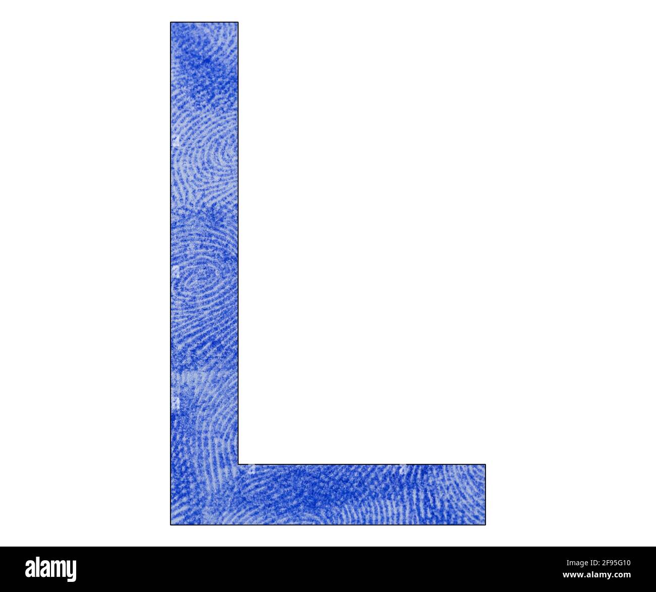 Blue fingerprint - Letter L of the alphabet Stock Photo - Alamy