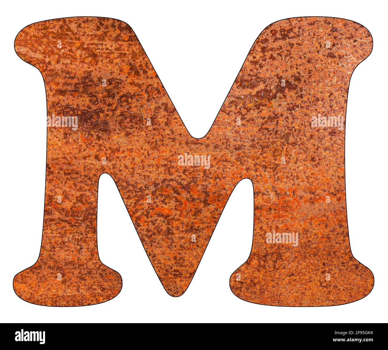 Letter M with rusty metal background Stock Photo - Alamy