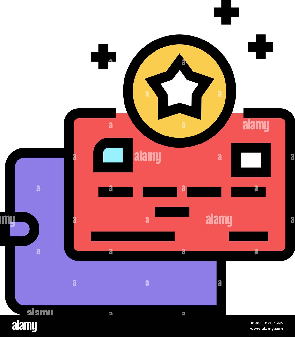 card bonus in wallet color icon vector illustration Stock Vector Image ...