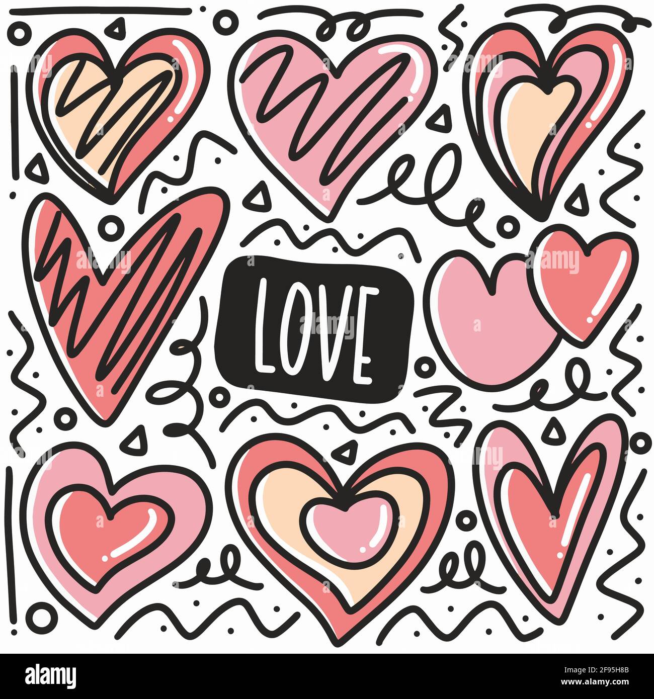 hand drawn love doodle set Stock Vector Image & Art - Alamy