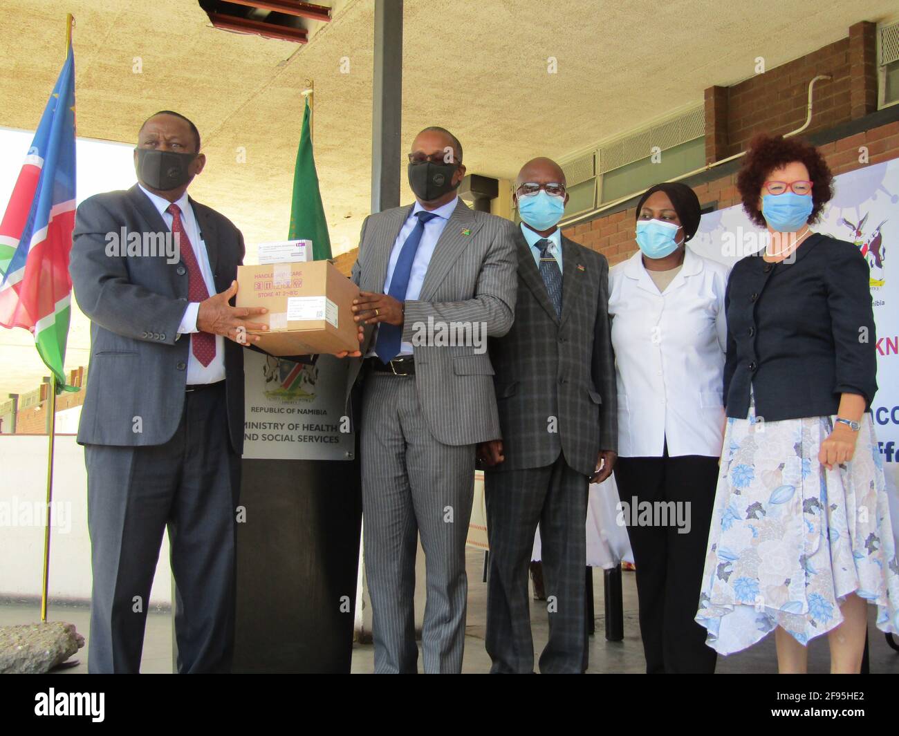 Windhoek, Namibia. 16th Apr, 2021. Namibia's Health Minister Kalumbi ...
