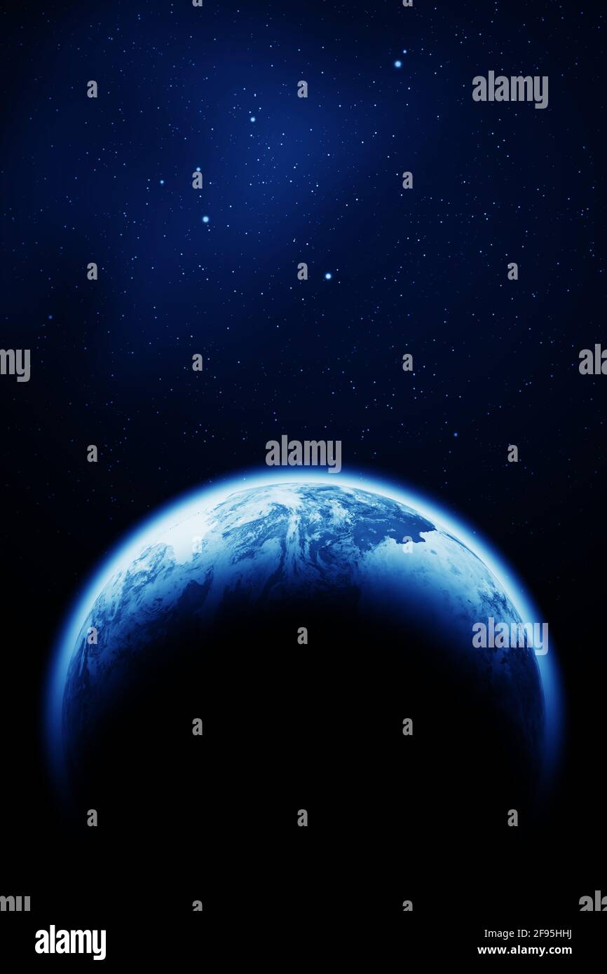 Space sky above the Earth planet. The Earth texture of this image ...