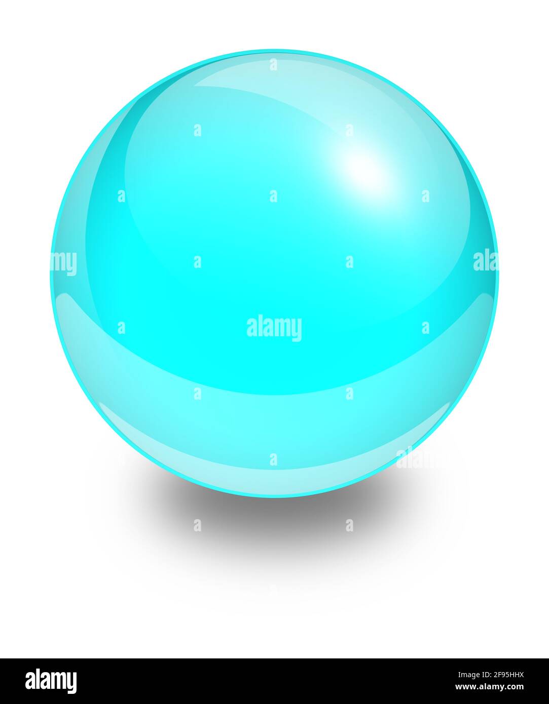 Blue magic crystal ball on a white background Stock Photo - Alamy