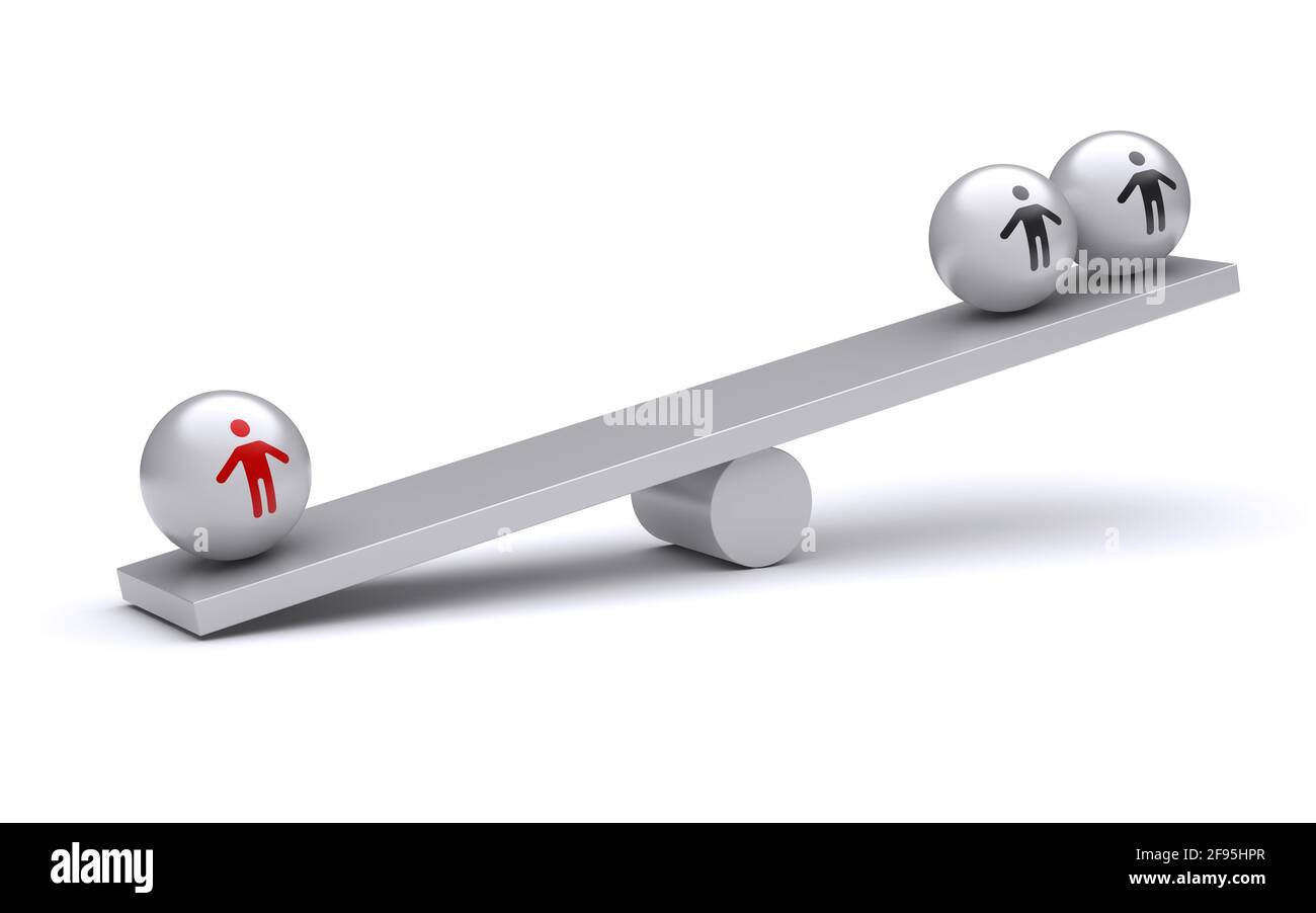 Sphere person in the swing. 3d rendered illustration Stock Photo - Alamy