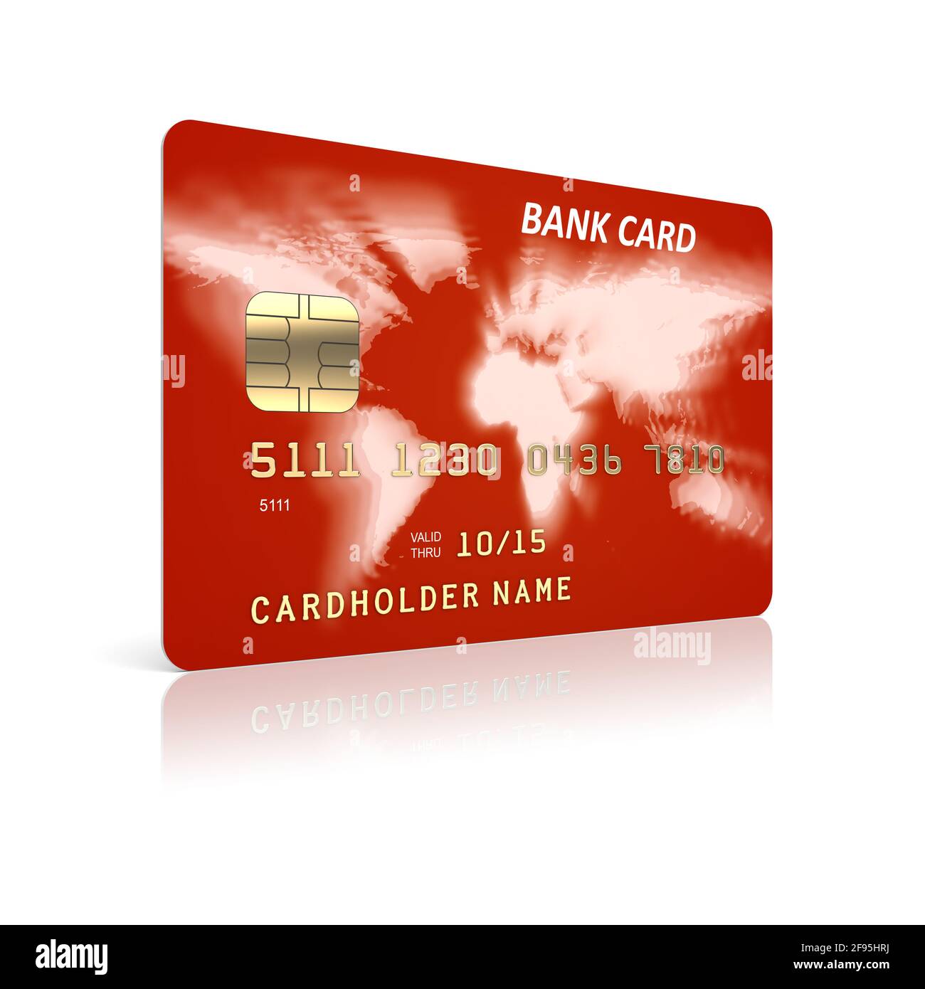 Red credit plastic card on a white background. 3d illustration Stock ...