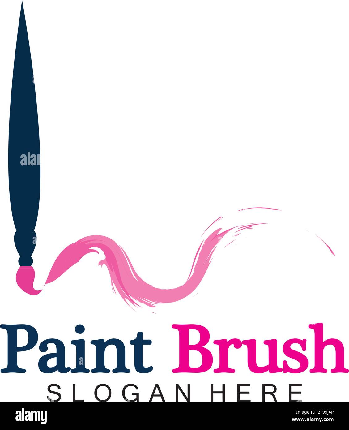 Abstract vector painting brush and colorful paint splash icon, emblem ...